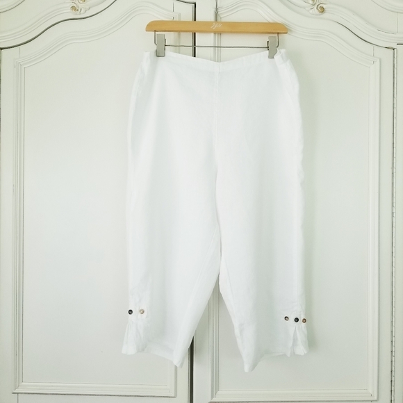 Click | Pants & Jumpsuits | Vintage Click Color Me Cotton White Linen ...